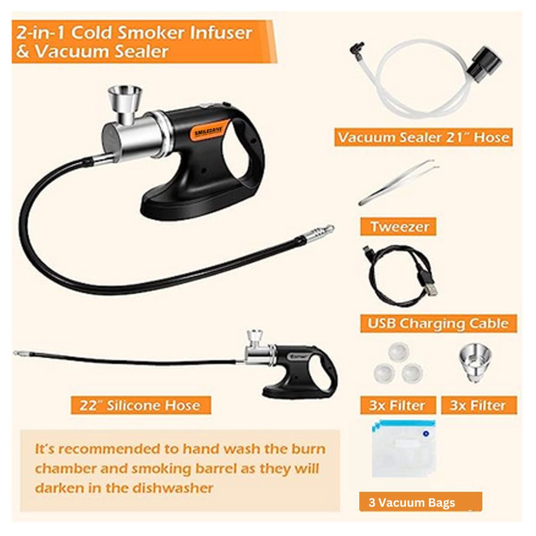 Professional Smoke Infuser Gun Vacuum Sealer – Smiledrive.in