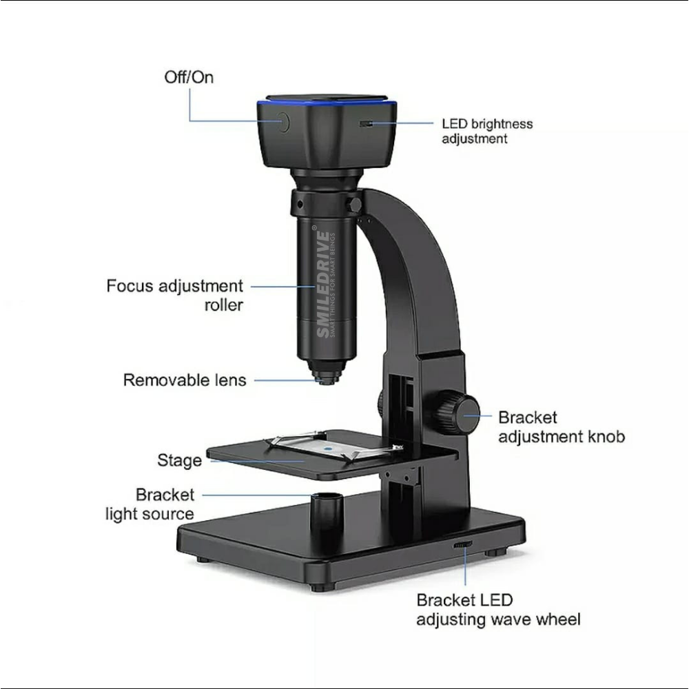 Wifi Digital Microscope with HD Resolution 0-2000X Magnification ...