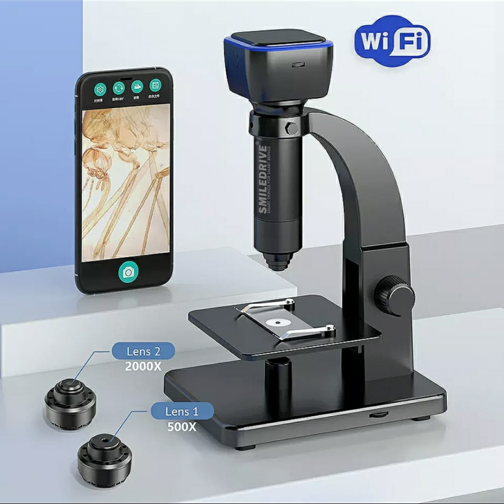 Wifi Digital Microscope with HD Resolution 0-2000X Magnification ...