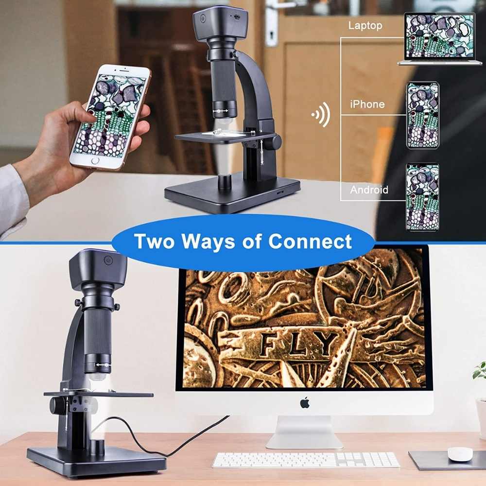Wifi Digital Microscope with HD Resolution 0-2000X Magnification ...